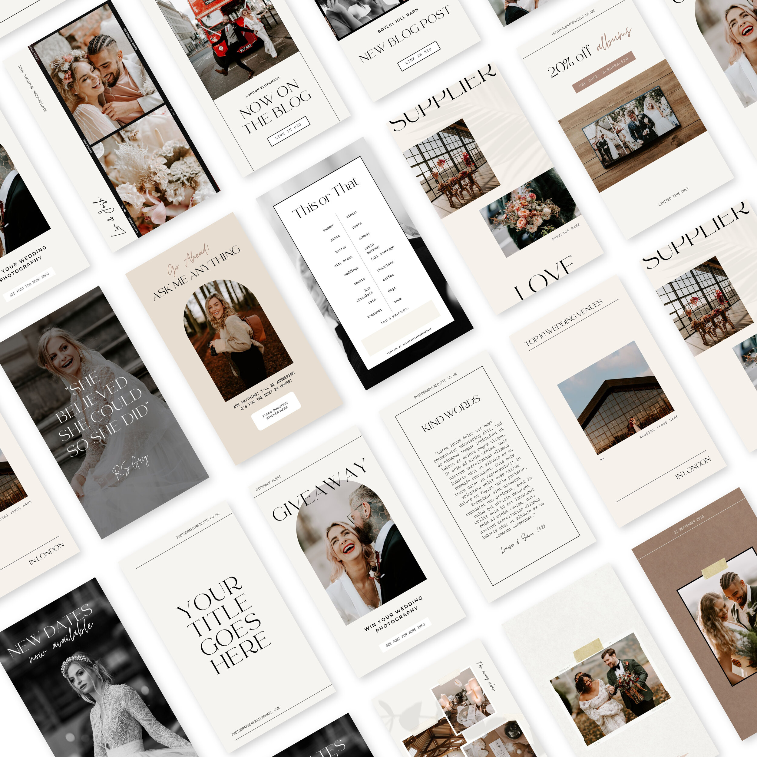 Free Canva Templates - UK Wedding Photographer